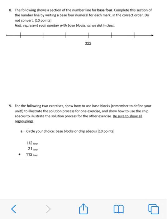 Solved 8. The following shows a section of the number line | Chegg.com