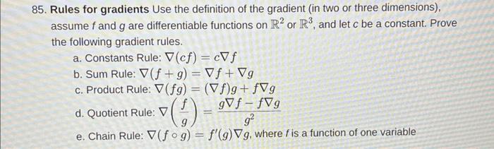 Solved 5. Rules for gradients Use the definition of the | Chegg.com
