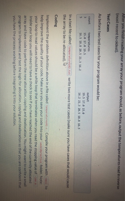 Question 1- Reading into a dynamic array. Problem | Chegg.com