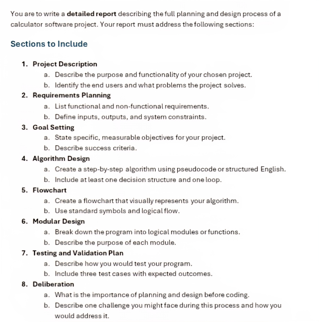 Solved You are to write a detailed report describing the | Chegg.com