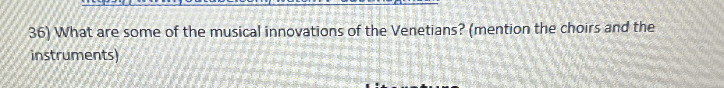 Solved What are some of the musical innovations of the | Chegg.com