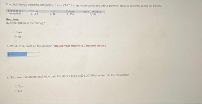 Solved The table below contains information for an XRAY, | Chegg.com