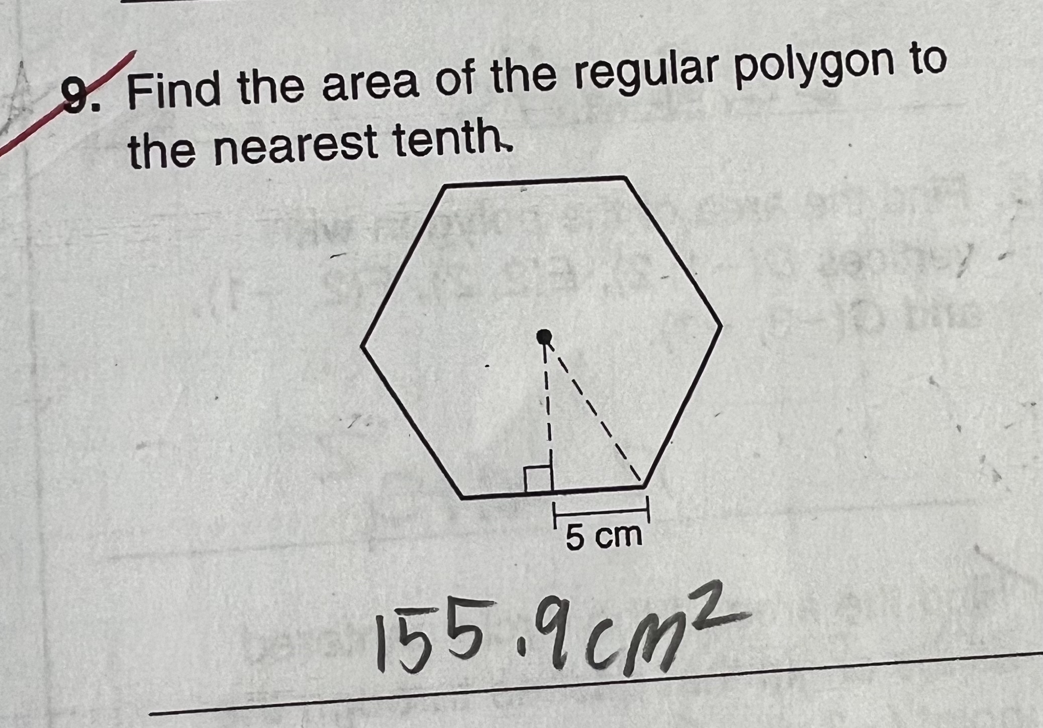 Solved Find the area of the regular polygon to the nearest | Chegg.com