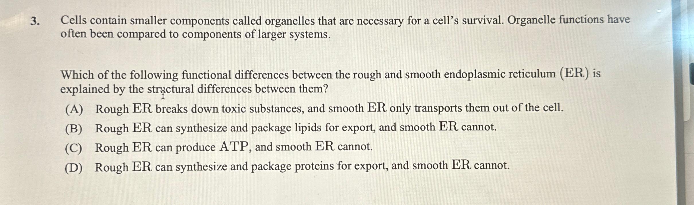Solved Cells contain smaller components called organelles | Chegg.com