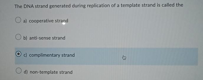 Solved The DNA strand generated during replication of a | Chegg.com