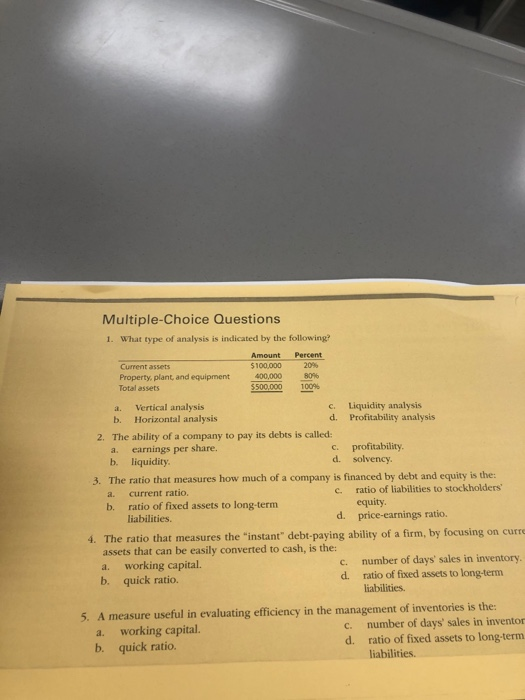 Solved Multiple-Choice Questions 1. What type of analysis is | Chegg.com