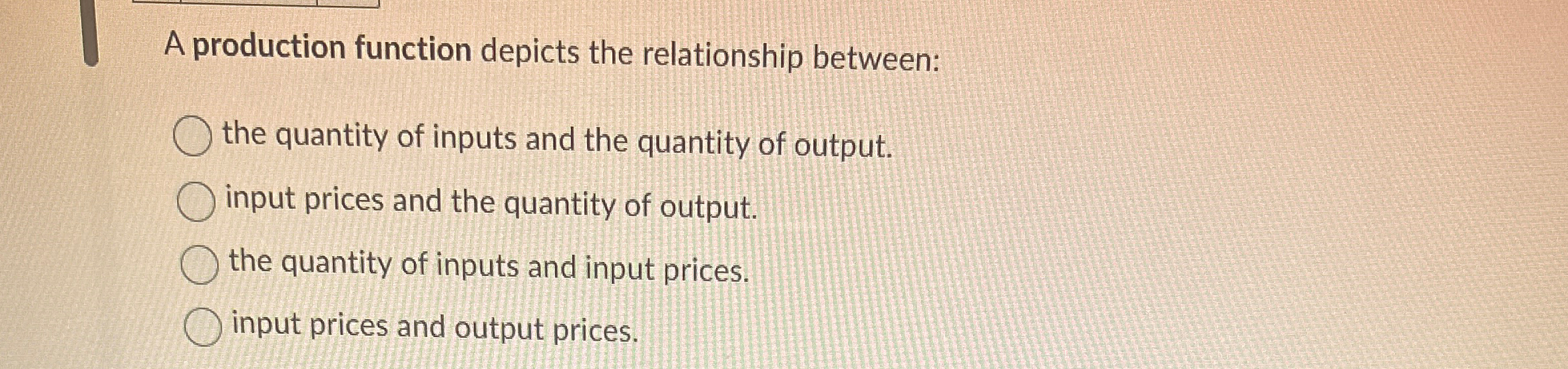 Solved A production function depicts the relationship | Chegg.com
