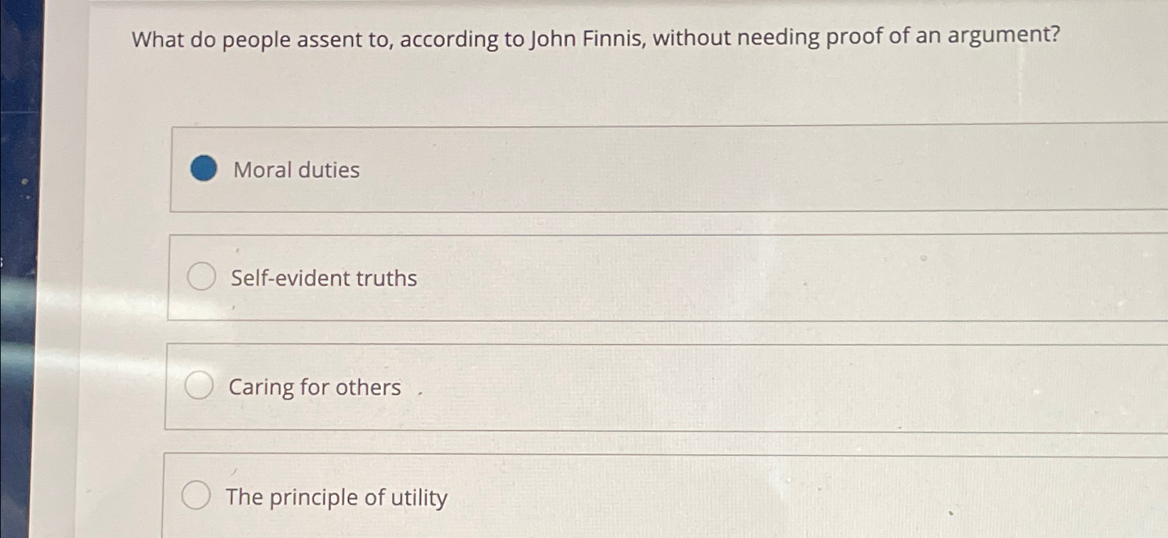Solved What do people assent to, ﻿according to John Finnis, | Chegg.com