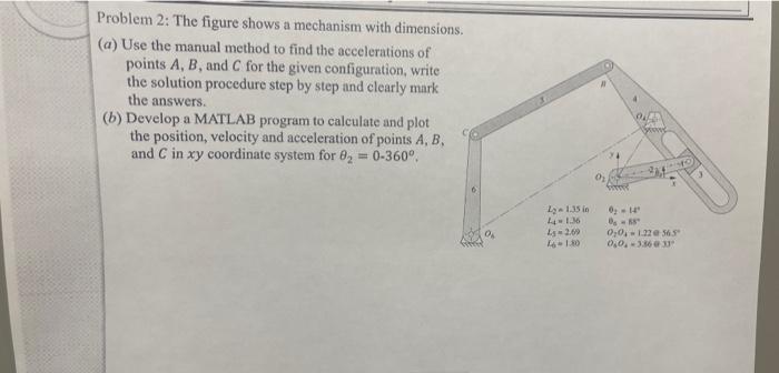 Problem 2: The figure shows a mechanism with | Chegg.com