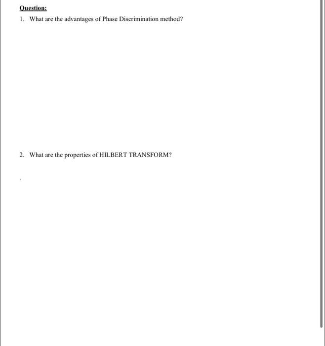 Solved Question: 1. What are the advantages of Phase | Chegg.com