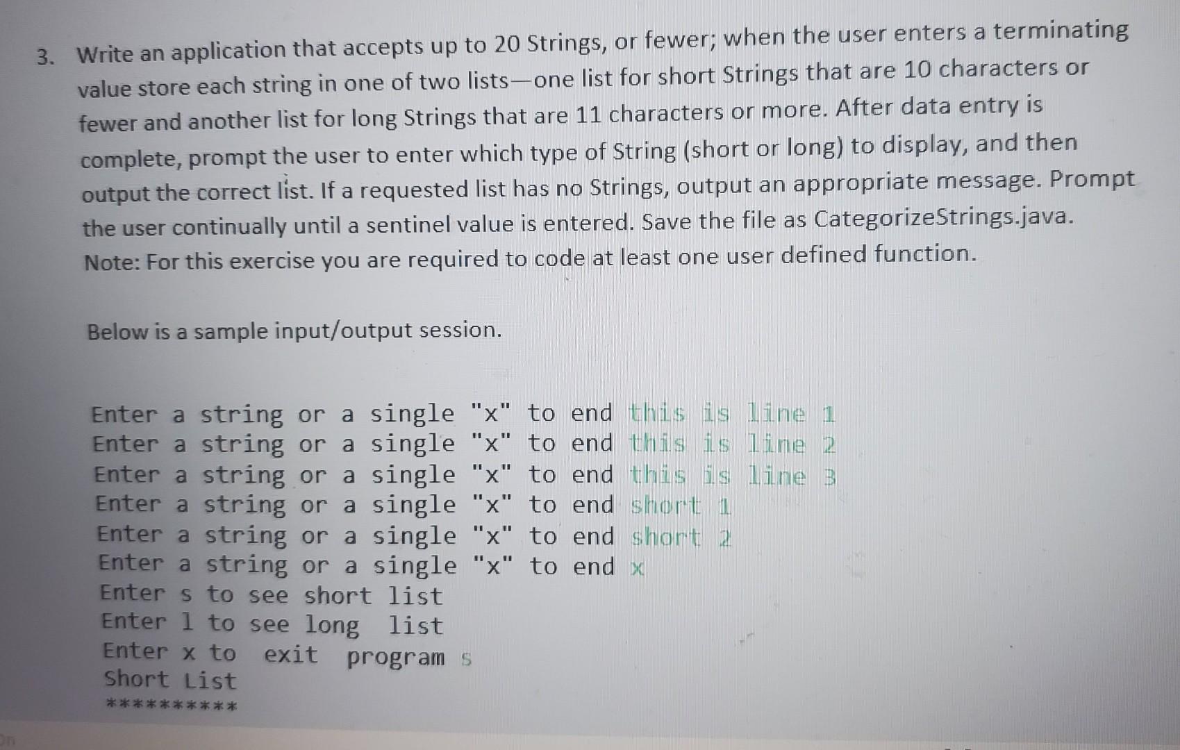 Solved 3. Write an application that accepts up to 20 | Chegg.com