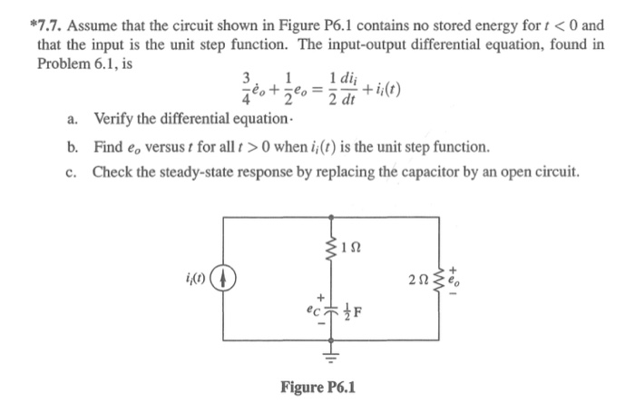 Solved *7.7. Assume that the circuit shown in Figure P6.1 | Chegg.com