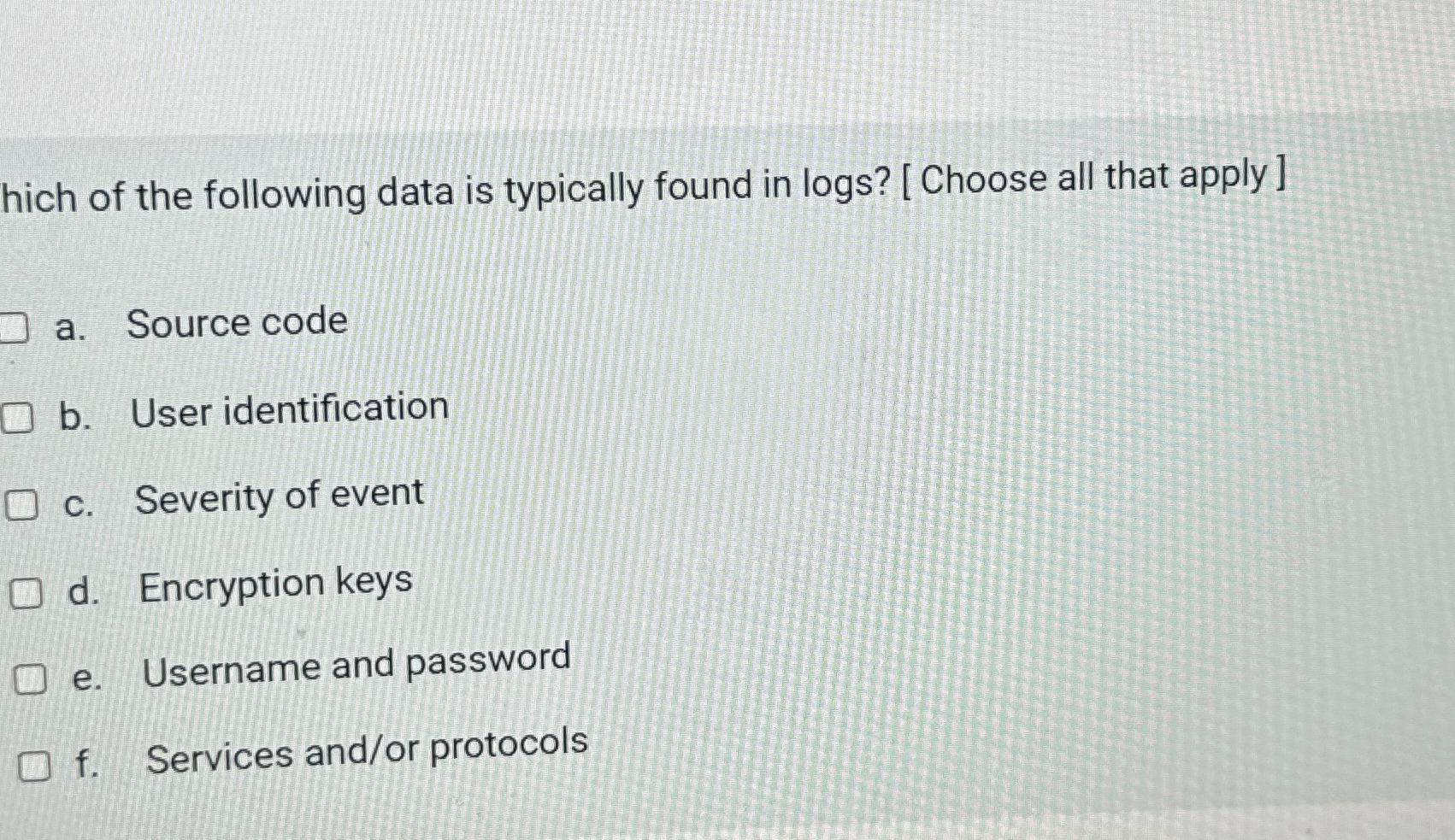 Solved hich of the following data is typically found in | Chegg.com