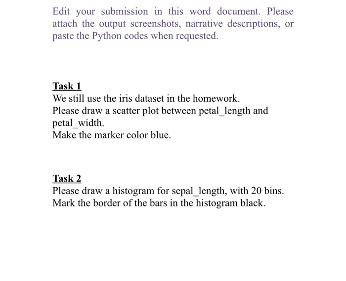 Solved Edit Submission Word Document Please Attach Output Screenshots Narrative Descriptions 1869