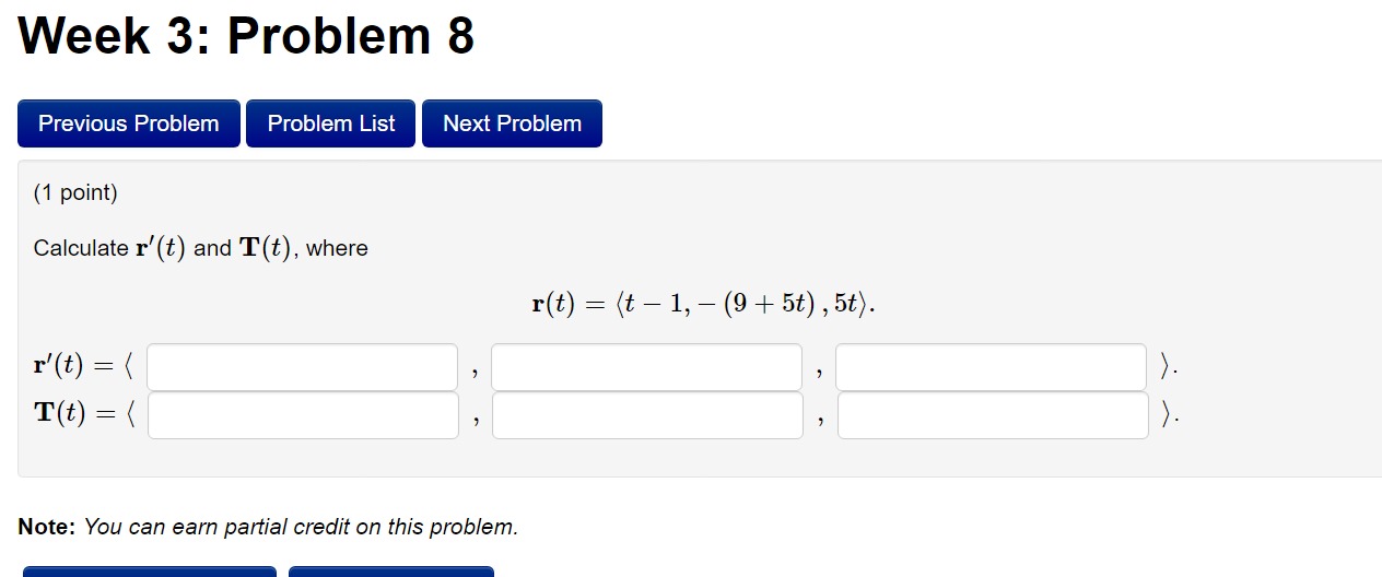 Solved (1 point)Calculate r'(t) and T(t), | Chegg.com Solved (1 point)Calculate r'(t) and T(t), | Chegg.com