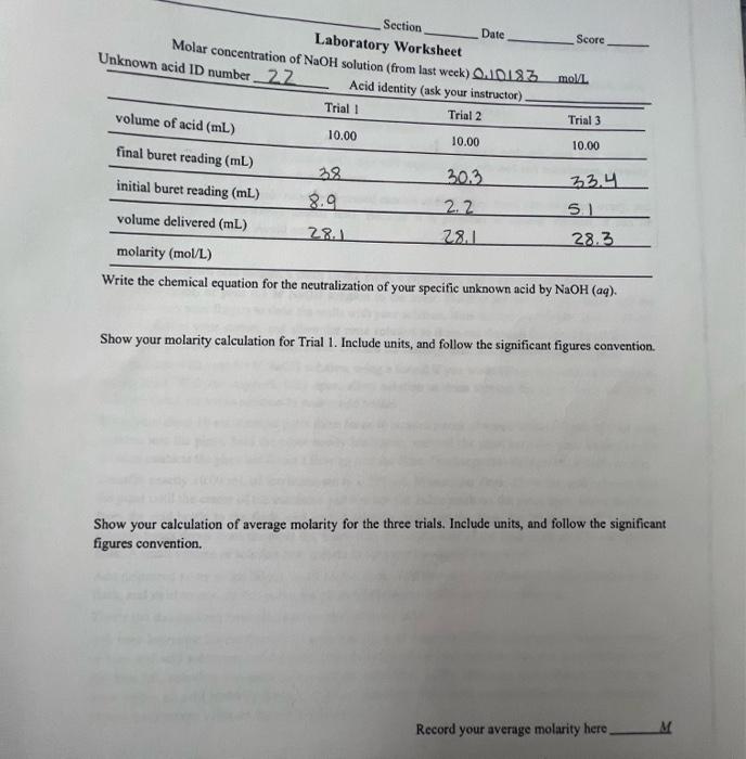 Solved Section Date Laboratory Worksheet Meid In contration | Chegg.com
