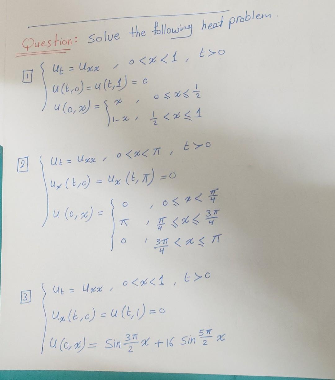 Solved u(t,0)=u(t,1)=0u(0,x)={x,1−x,0⩽x⩽2121 | Chegg.com