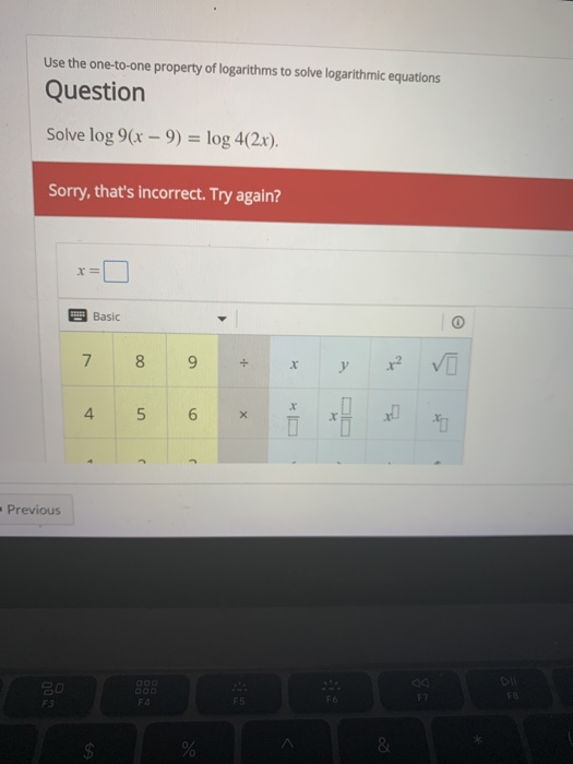 Solved Use the one-to-one property of logarithms to solve | Chegg.com