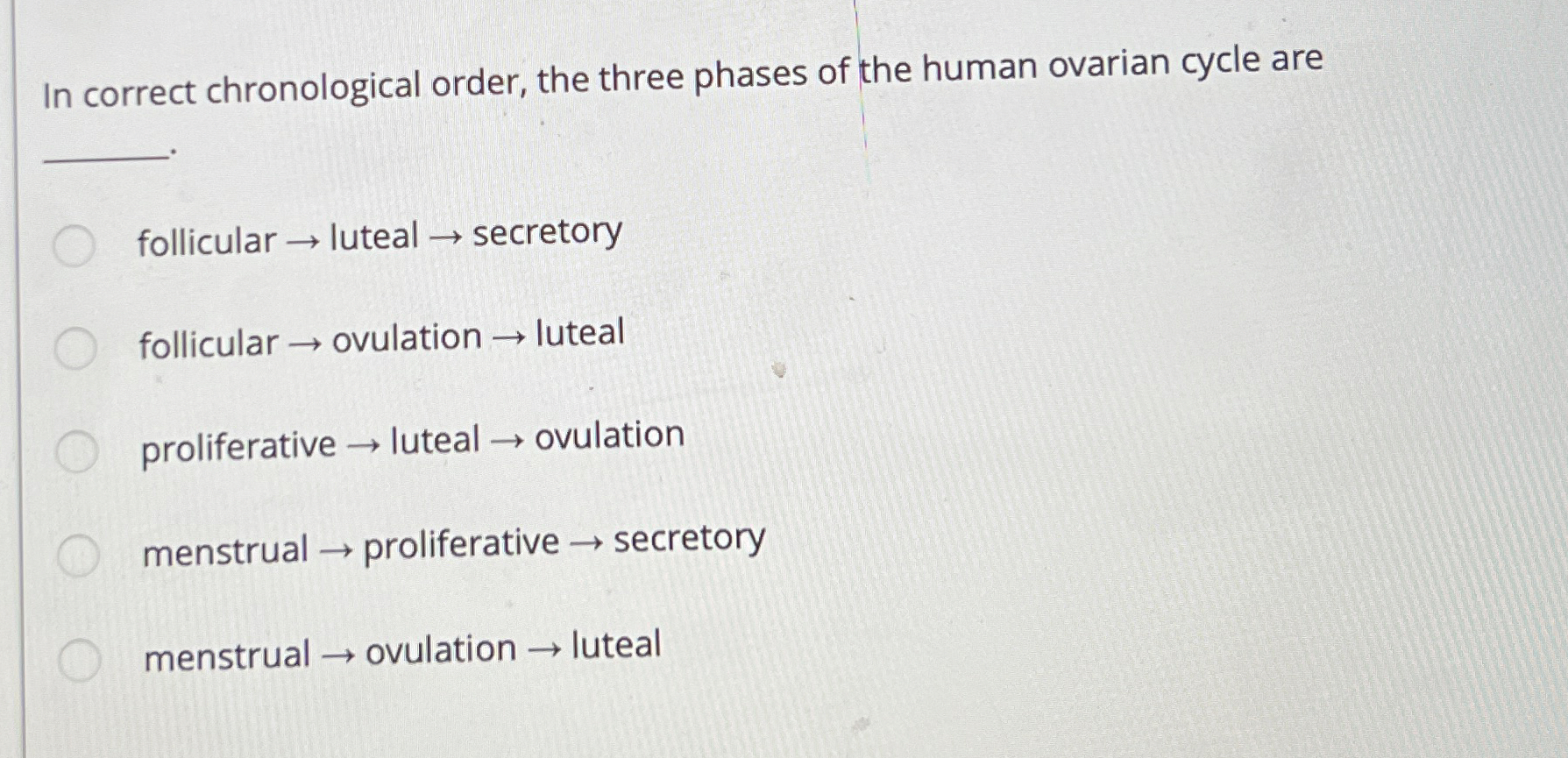 Solved In Correct Chronological Order The Three Phases Of