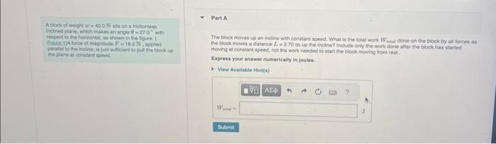 Solved A blook of mogit w=40.0 N sht on a frictioniess | Chegg.com