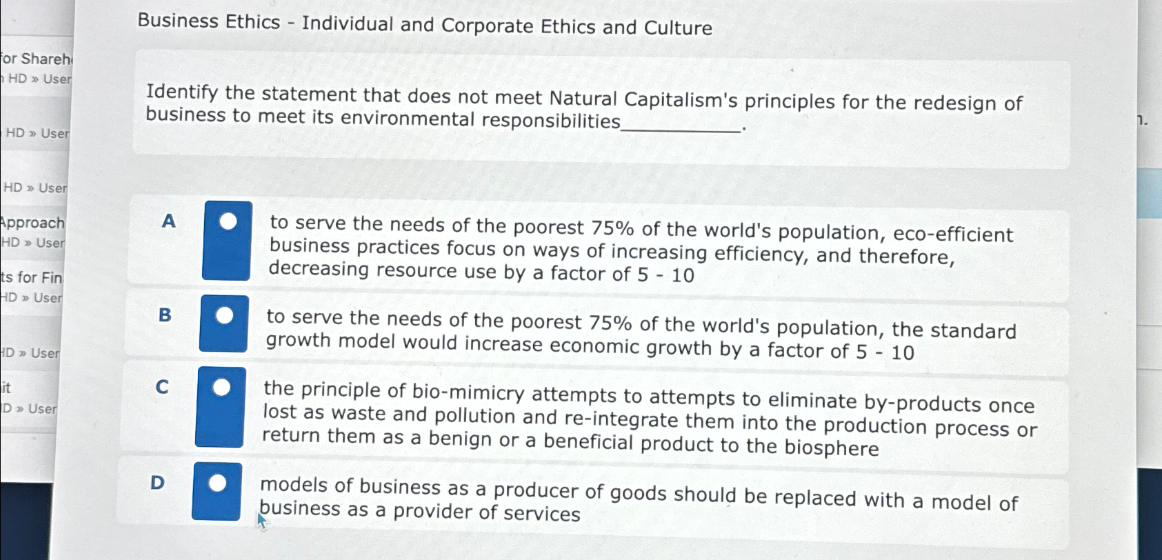 Solved Business Ethics - ﻿Individual and Corporate Ethics | Chegg.com