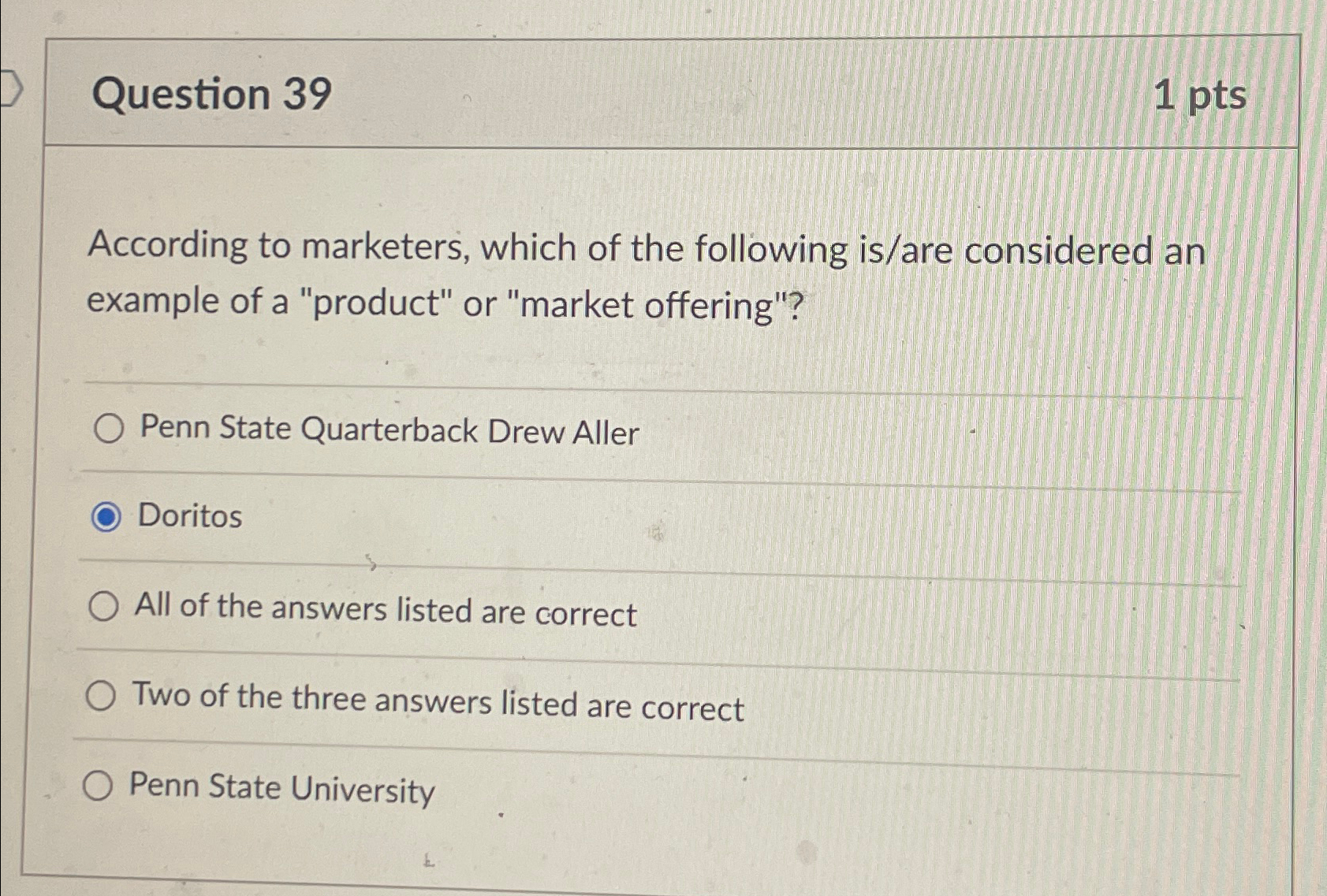 Solved Question 391ptsAccording to marketers, which of the | Chegg.com