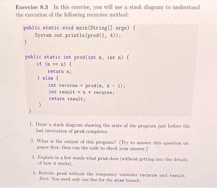 Solved xercise 8.3 In this exercise, you will use a stack | Chegg.com