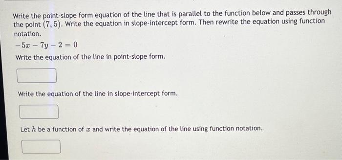 Solved Write the point-slope form equation of the line that | Chegg.com