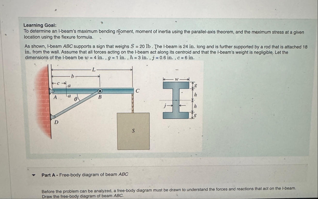 Solved Learning Goal:To determine an I-beam's maximum | Chegg.com