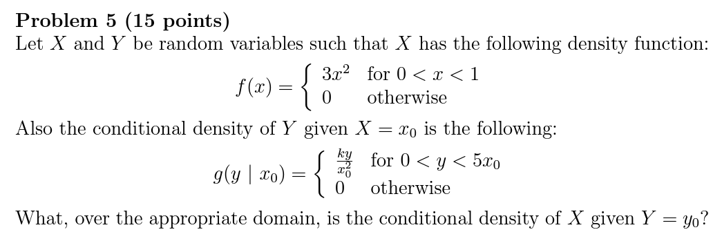 Solved Problem 5 (15 ﻿points)Let x ﻿and Y be ﻿random | Chegg.com