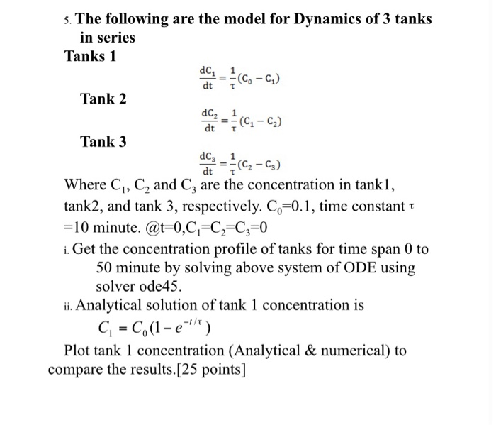 Solved 5. The following are the model for Dynamics of 3 | Chegg.com