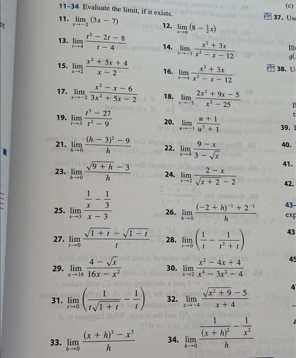 Solved 11. limx→−2(3x−7) 12. limx→6(8−21x) 13. | Chegg.com