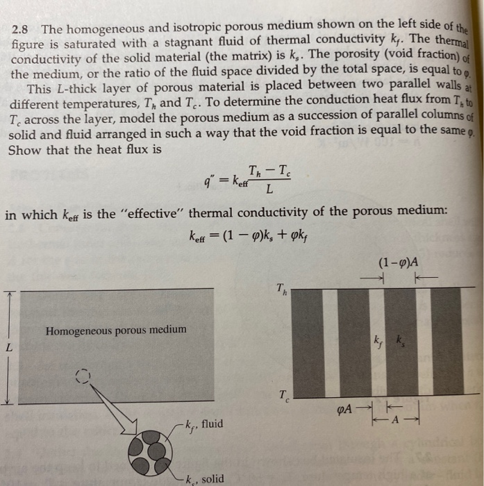 Solved 2.8 The homogeneous and isotropic porous medium shown | Chegg.com