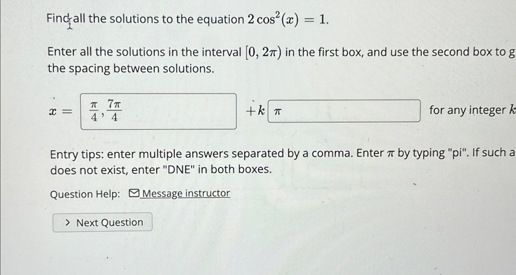 Solved Fingrall the solutions to the equation | Chegg.com