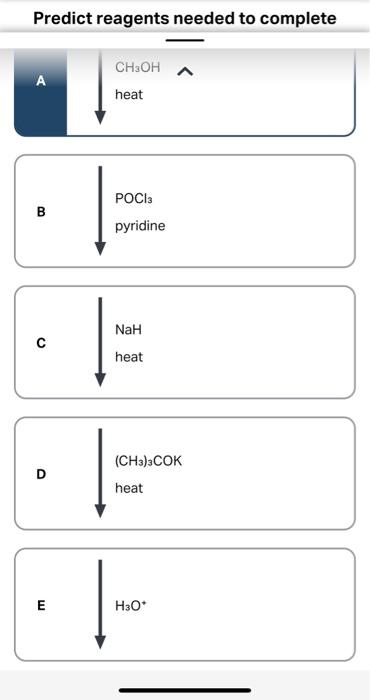Solved Predict reagents needed to complete this E2 | Chegg.com