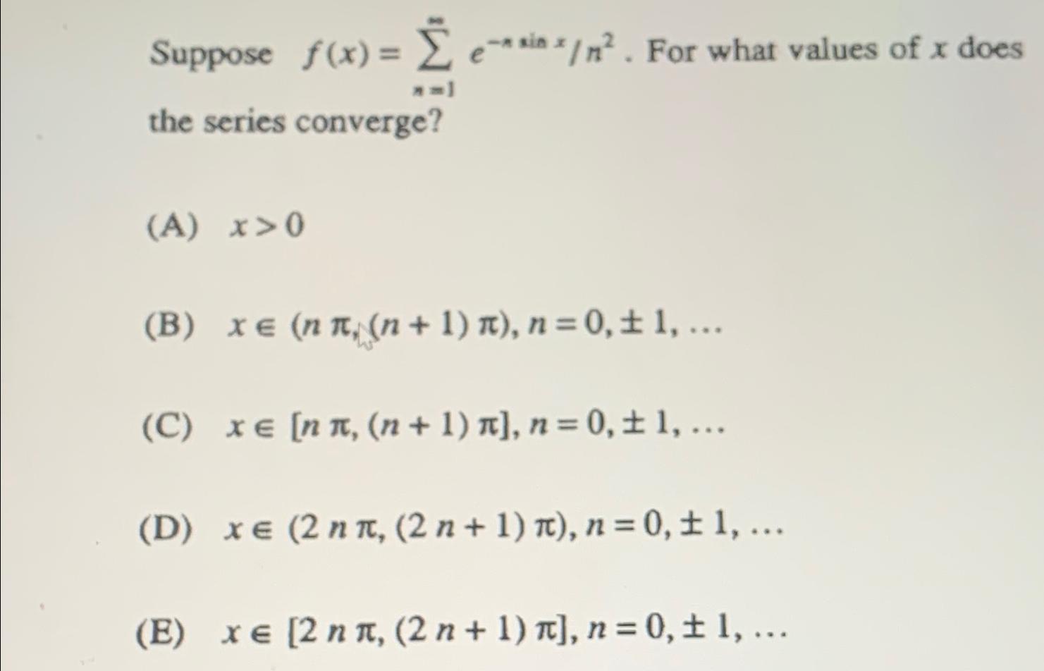 Suppose f(x)=\\\\sum_(n=1)^(\\\\infty ) | Chegg.com