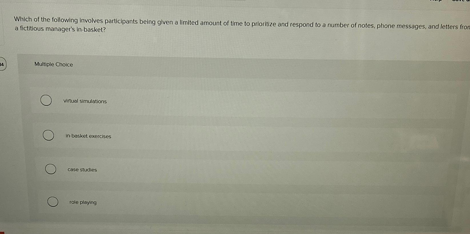 Solved Which of the following involves participants being | Chegg.com