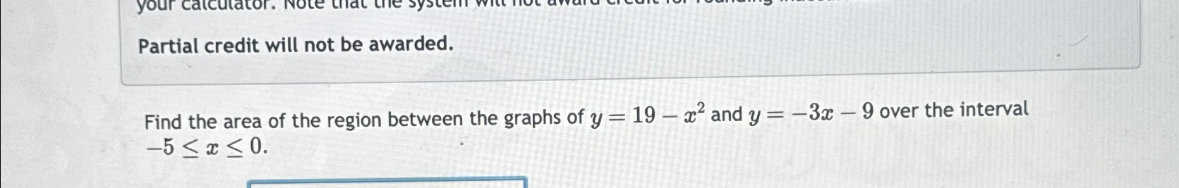 Solved Partial credit will not be awarded.Find the area of | Chegg.com