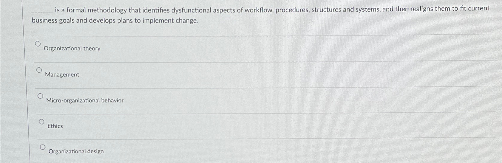 Solved is a formal methodology that identifies dysfunctional | Chegg.com