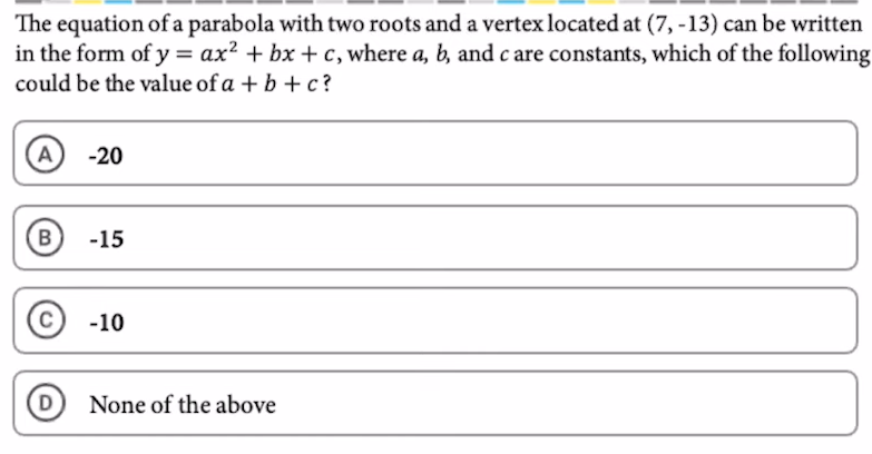 Solved The equation of a parabola with two roots and a | Chegg.com