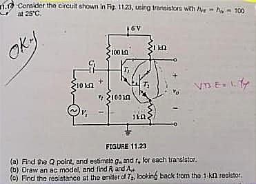Solved 1.19 Consider the circuit shown in Fig. 11.23, using | Chegg.com