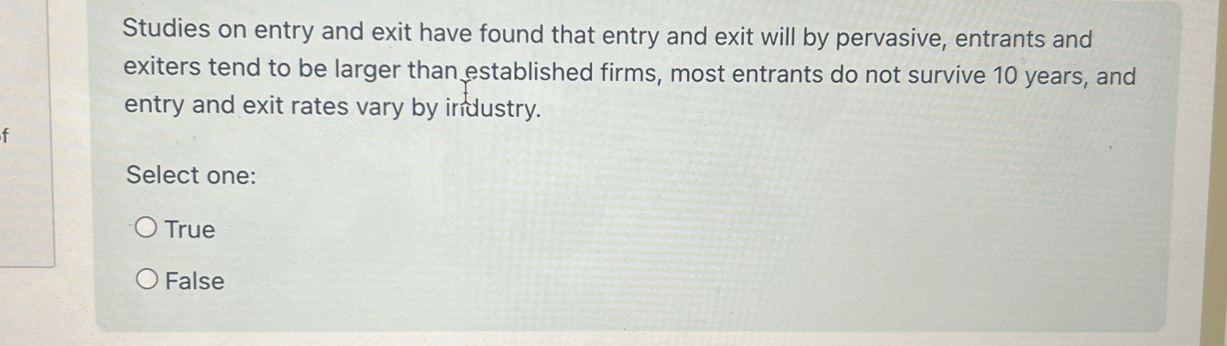 Solved Studies on entry and exit have found that entry and | Chegg.com