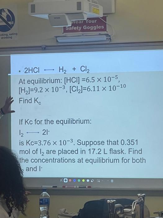 Solved - 2HCl H2+Cl2 At equilibrium: [HCl]=6.5×10−5, | Chegg.com