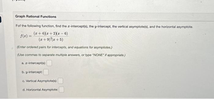 Solved Fof the following function, find the x-intercept(s), | Chegg.com