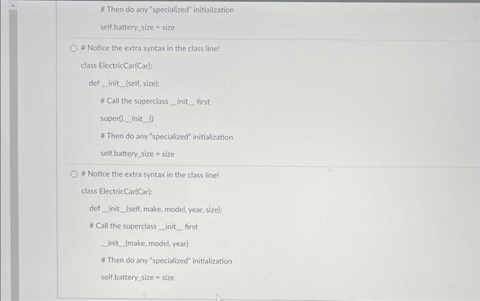 Solved Select a correct subclass definition that inherits | Chegg.com