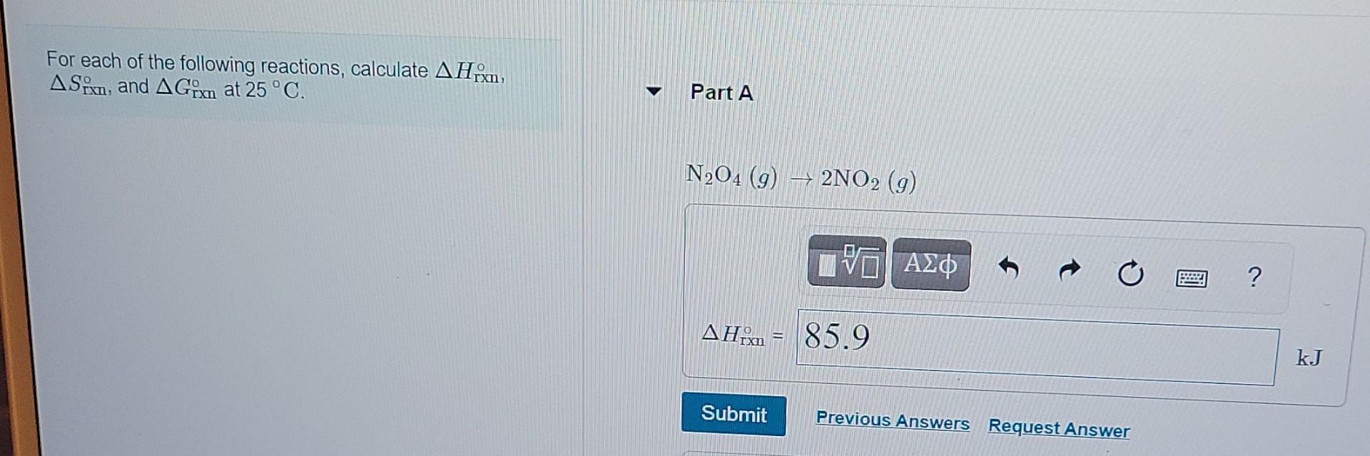 Solved For each of the following reactions, calculate AHXn, | Chegg.com
