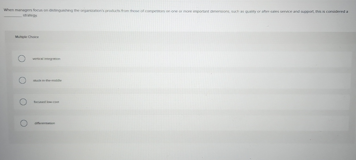 Solved When managers focus on distinguishing the | Chegg.com
