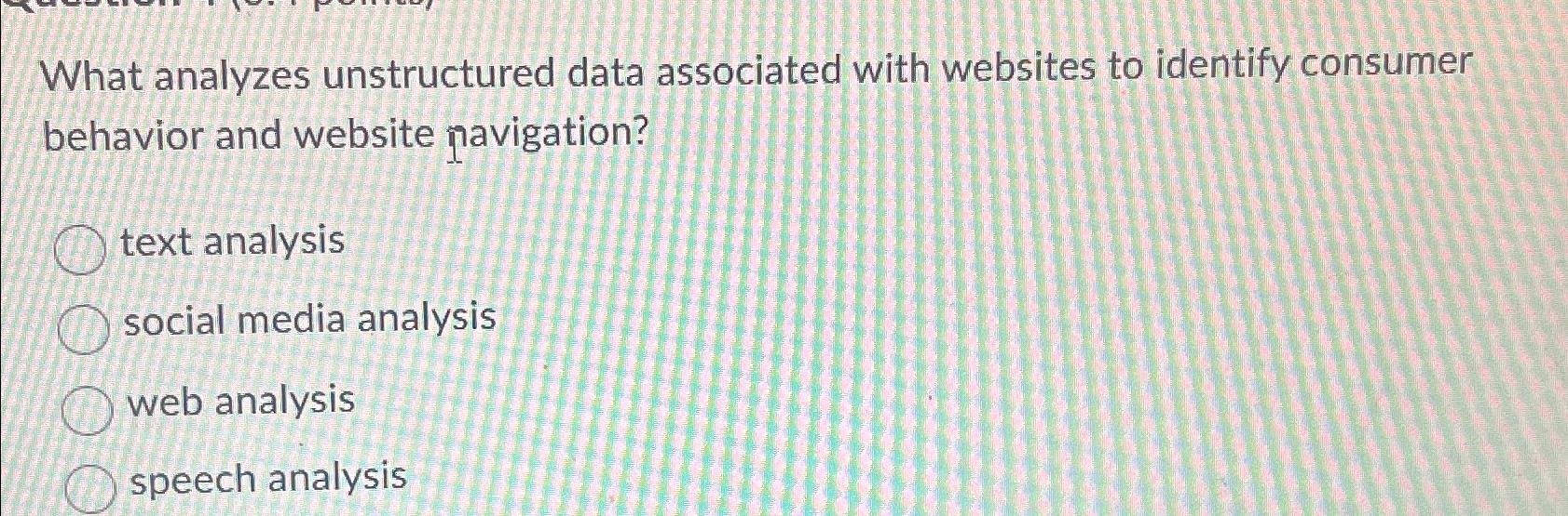 Solved What analyzes unstructured data associated with | Chegg.com