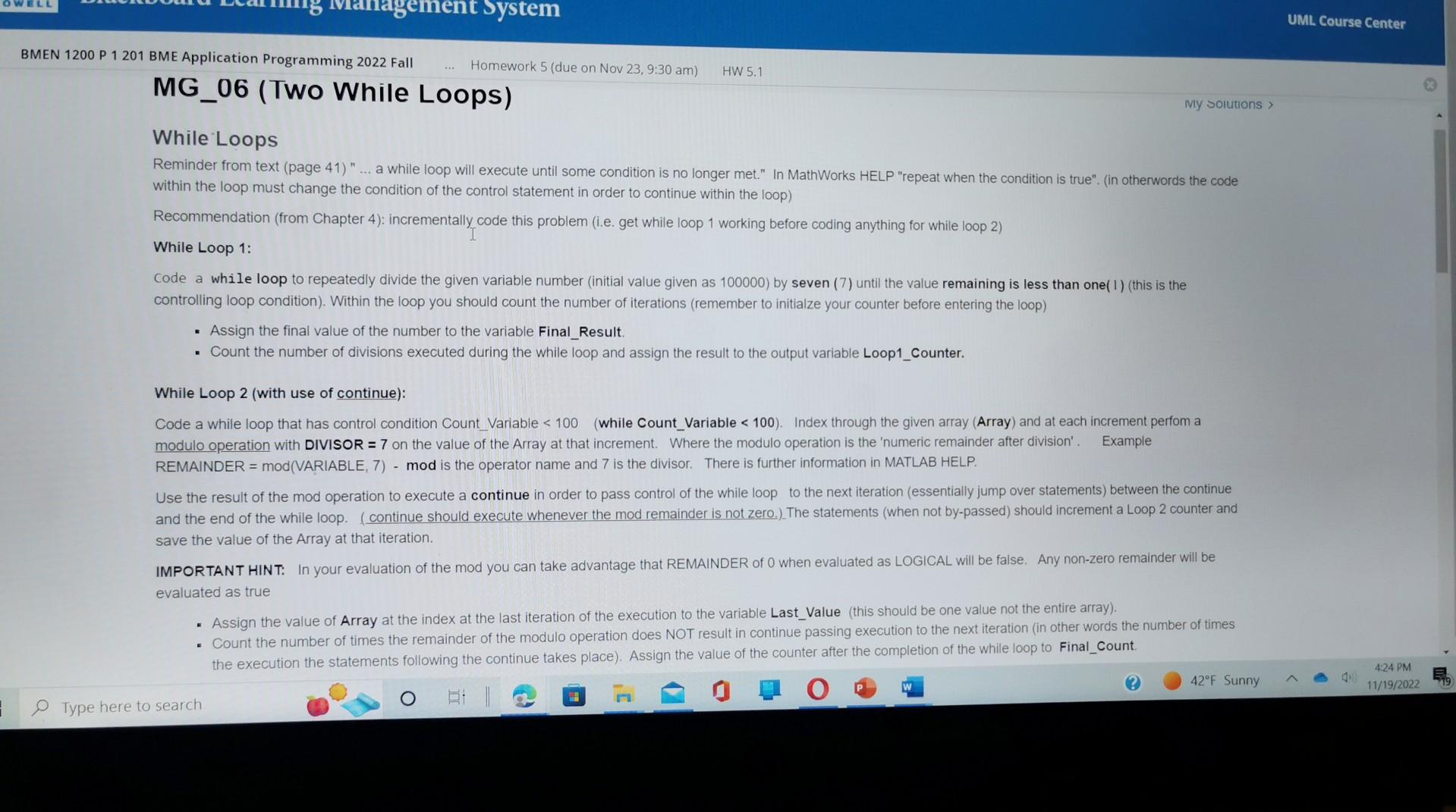 Solved While Loops Reminder from text (page 41) " ... a | Chegg.com