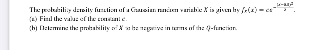 Solved The probability density function of a Gaussian random | Chegg.com
